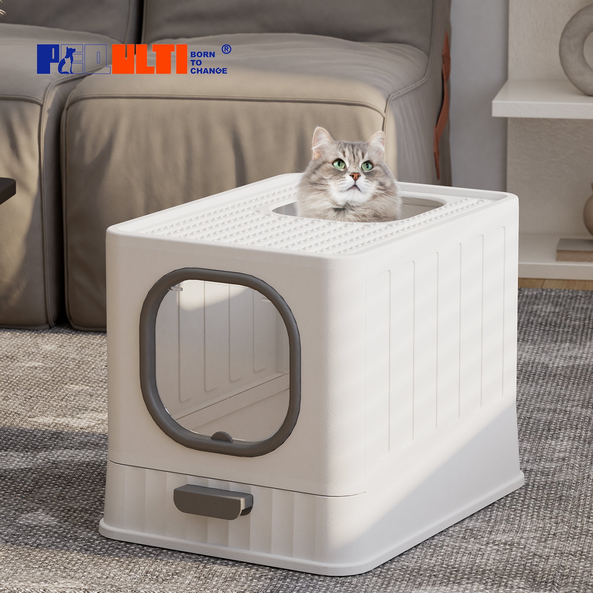 Vibrant Life Large Sifting Hooded Enclosed Cat Litter Box - Walmart.com
