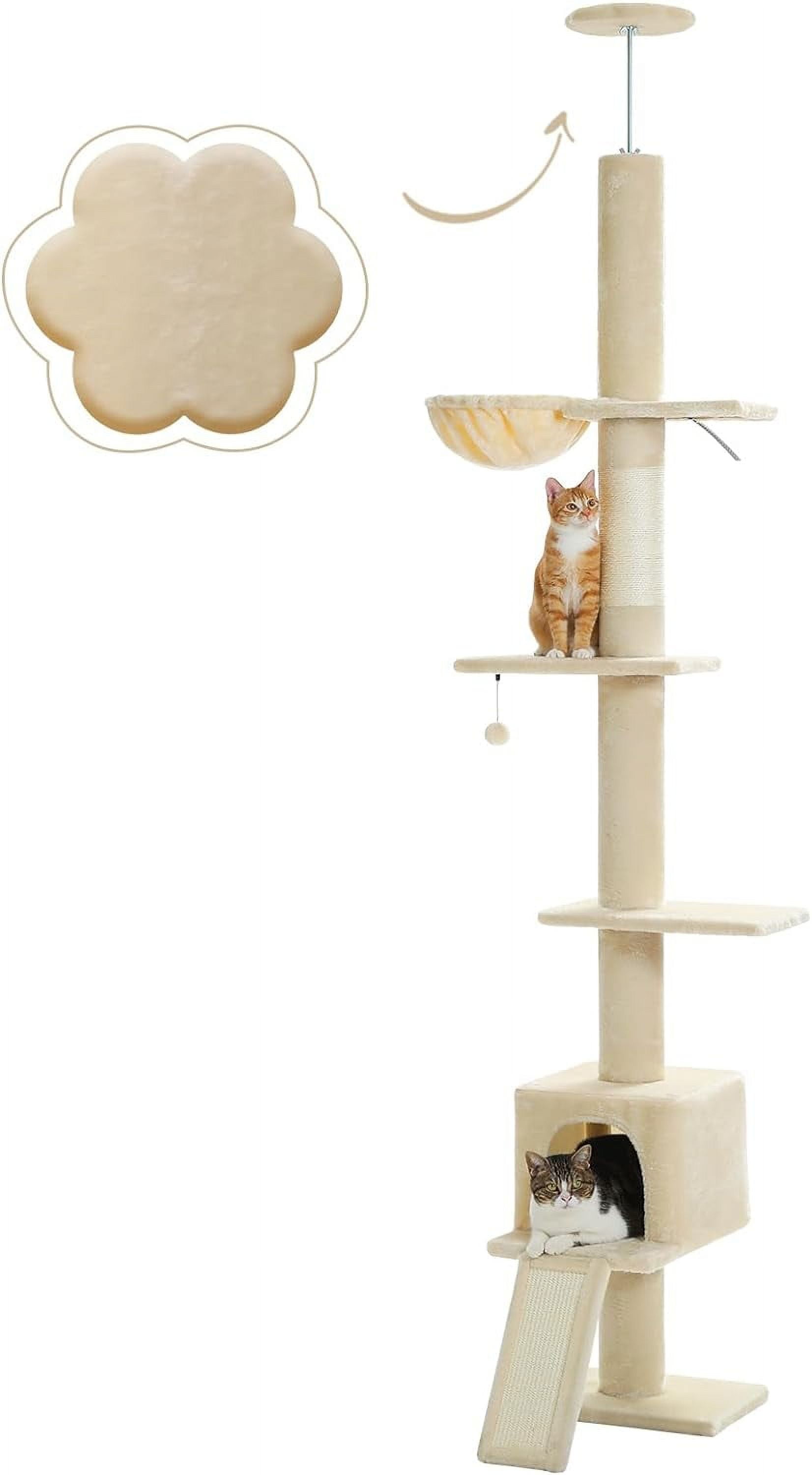 PEQULTI Gothic Cat Tree Floor to Ceiling, Tall Cat Tower, Adjustable ...