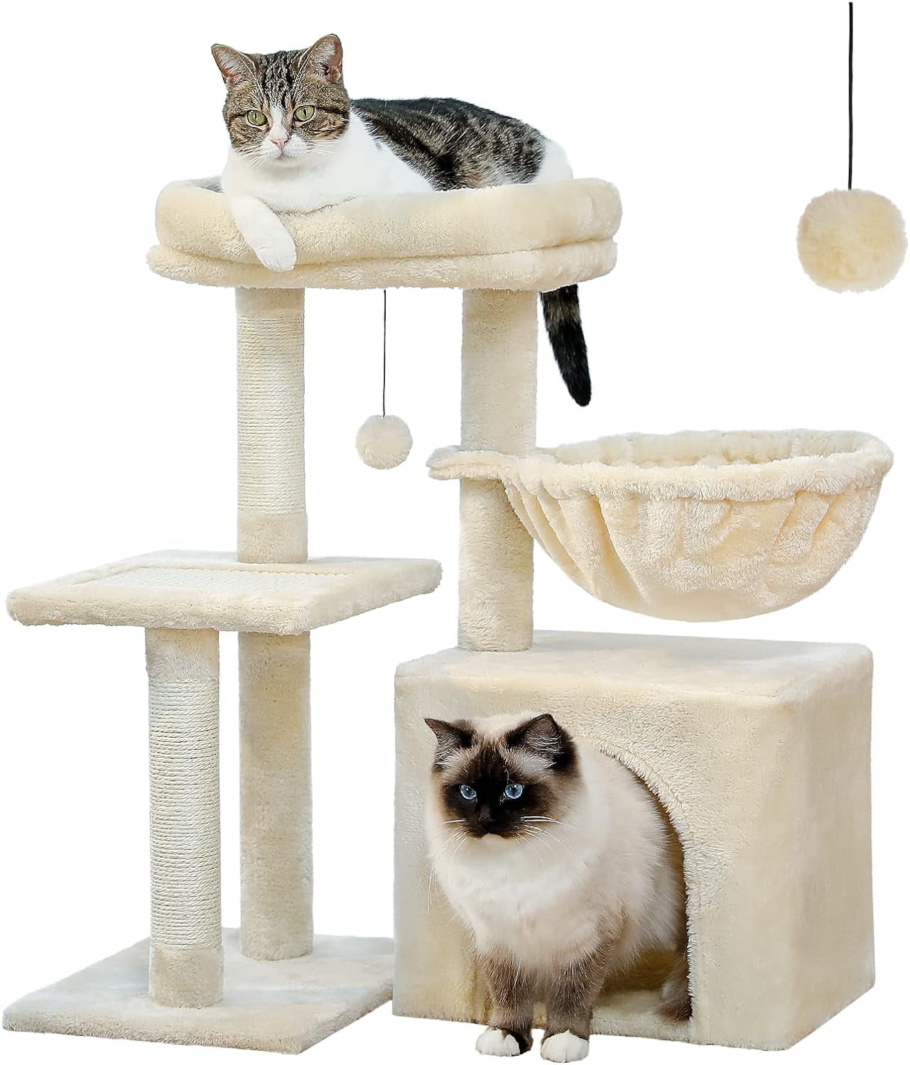 PEQULTI Small Cat Tree, [28.5''] Cat Tower for Indoor Cats, 2 Styles ...