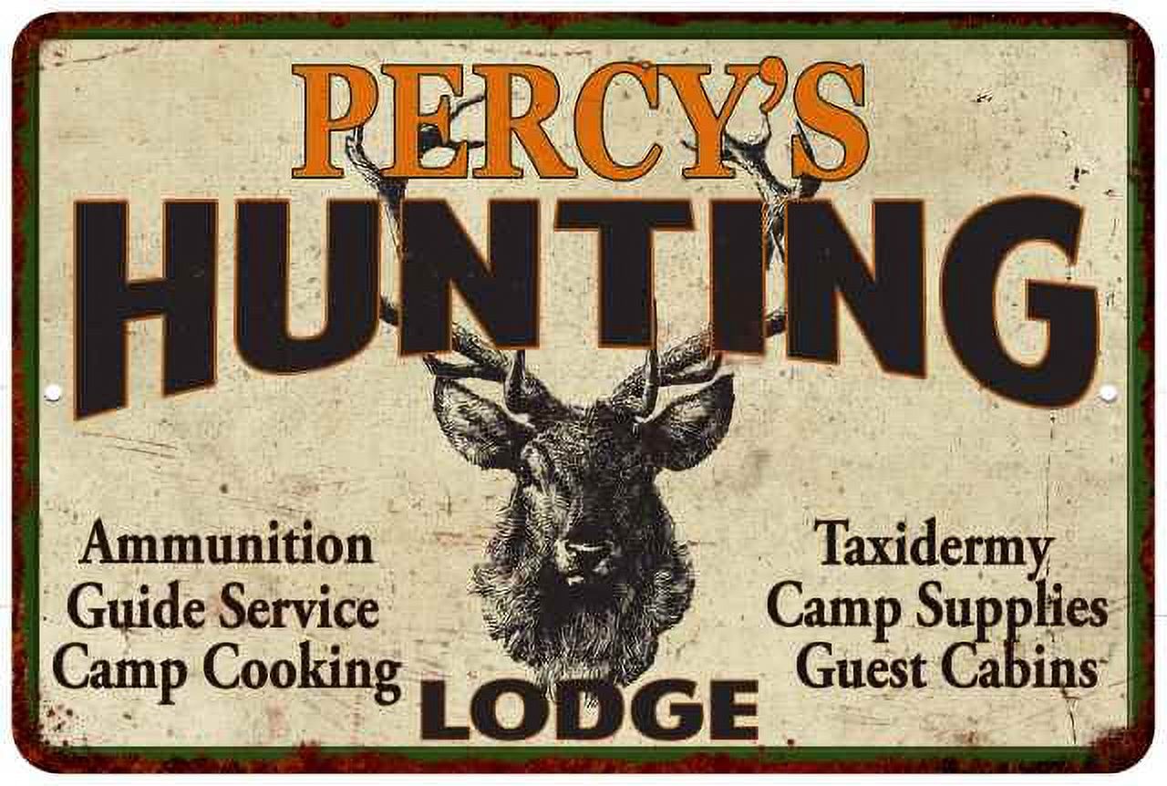 PERCY'S Hunting Lodge Sign 16 x 24 Matte Finish Metal 116240015468 ...