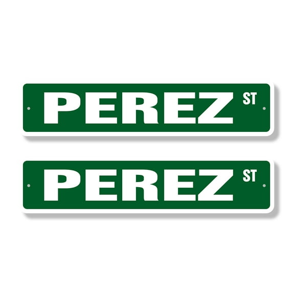PEREZ Classic Street Sign (2 Pack) Childrens Name Room Sign Road Sign ...