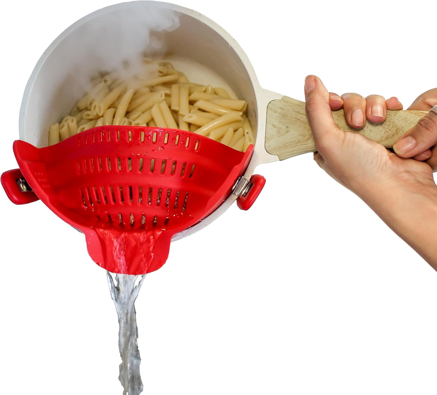 PERFECT PASTA PAL Clip-on Strainer for Pots - Silicone Pasta Heat ...