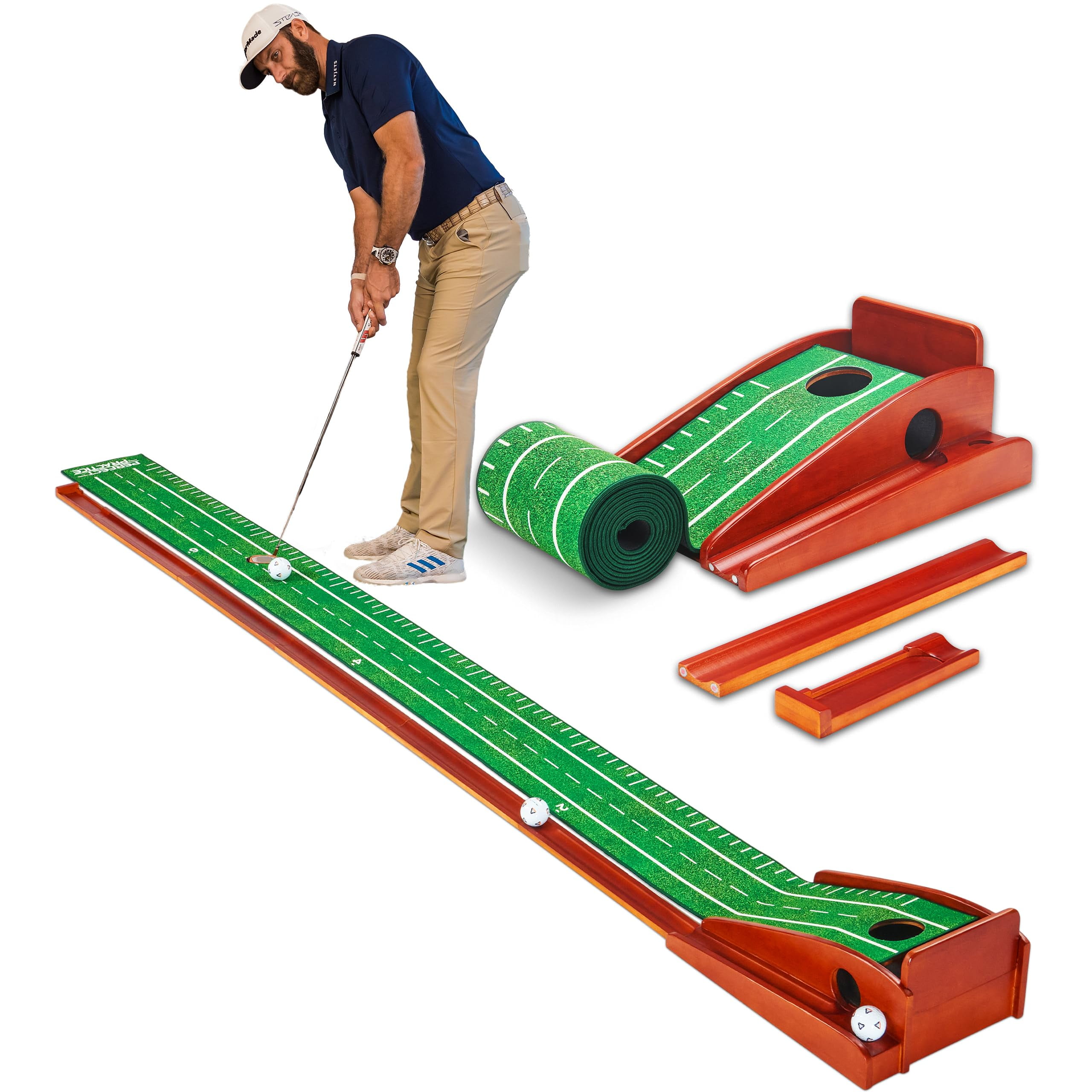PERFECT PRACTICE Compact Putting Mat - Indoor Golf Putting Green w ...