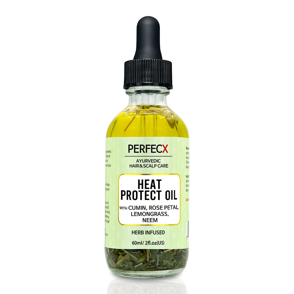 PERFECX Heat Protect Oil [Herbal Infused, Ayurvedic] Cumin, Rose petal ...