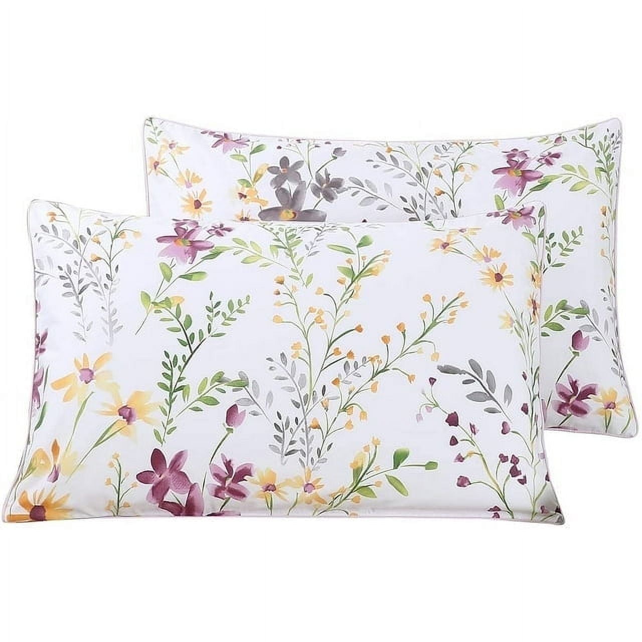 PERFEMET 100% Cotton Pillowcases 1000 Thread Count Floral Printed ...