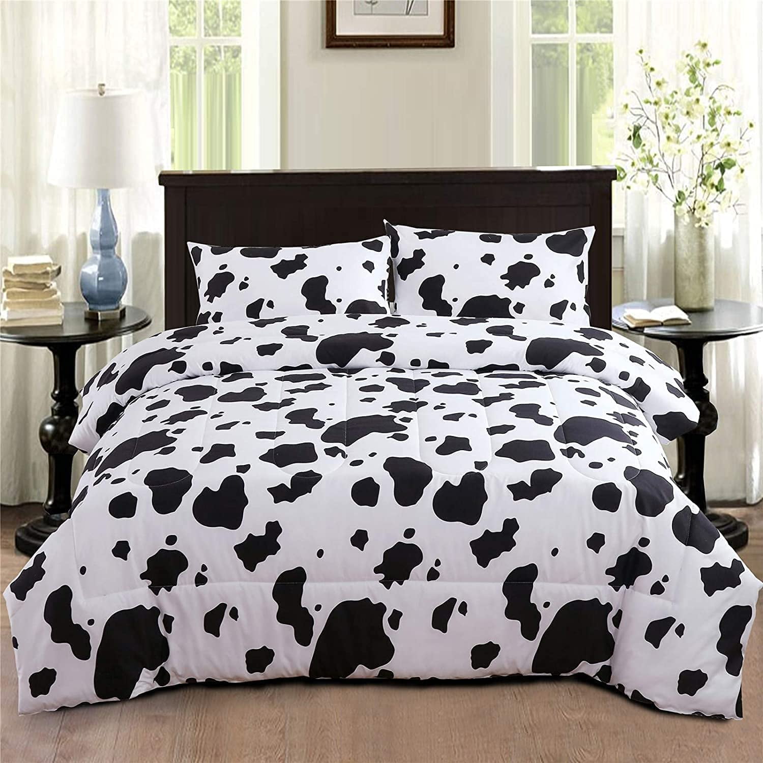 PERFEMET Twin Size Cow Print Comforter Set with 2 Pillowcases ...