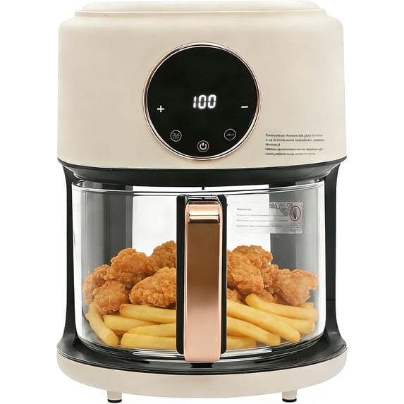 PERFERATE Glass Air Fryer 4.44Qt Capacity Glass Airfryer with 360 ...