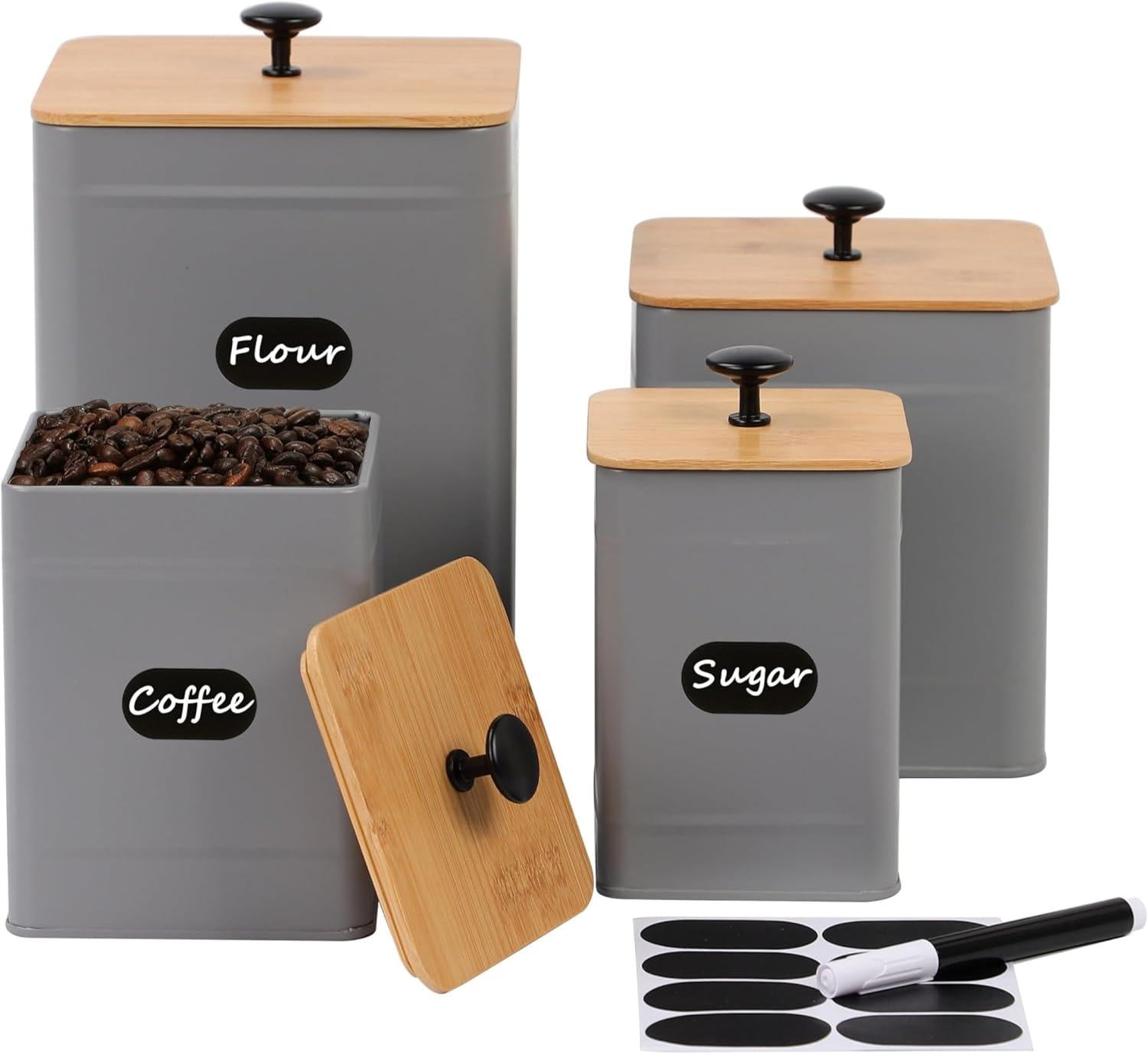 PERFNIQUE Kitchen Canisters, Airtight Canister Sets for Kitchen Counter ...