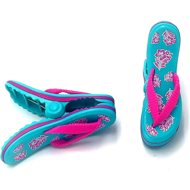 PERFORMORE Flip Flop Beach Towel Clips, Set of 2, Portable Towel Holder ...