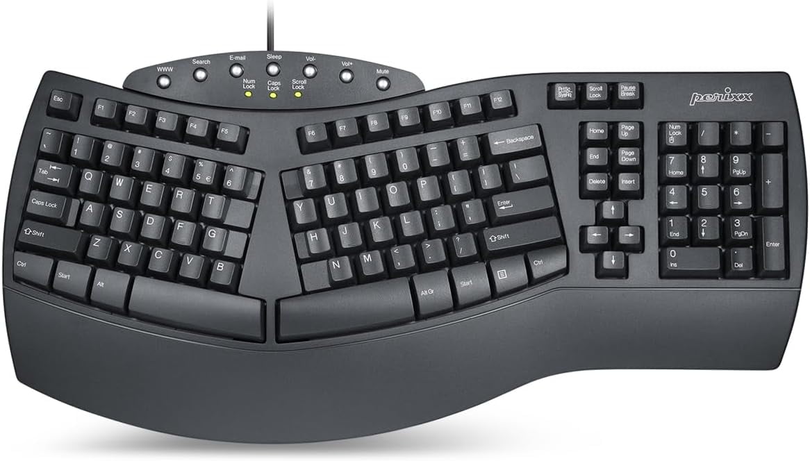 PERIBOARD-512B Wired Ergonomic Keyboard - Split Keyboard, Wrist Rest ...