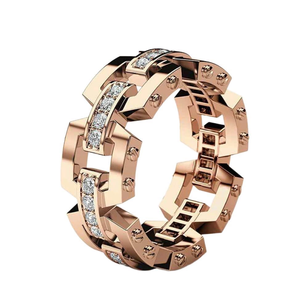 PERITANG Mens Titanium Ring Wedding Band Cubic Zirconia Accessories ...