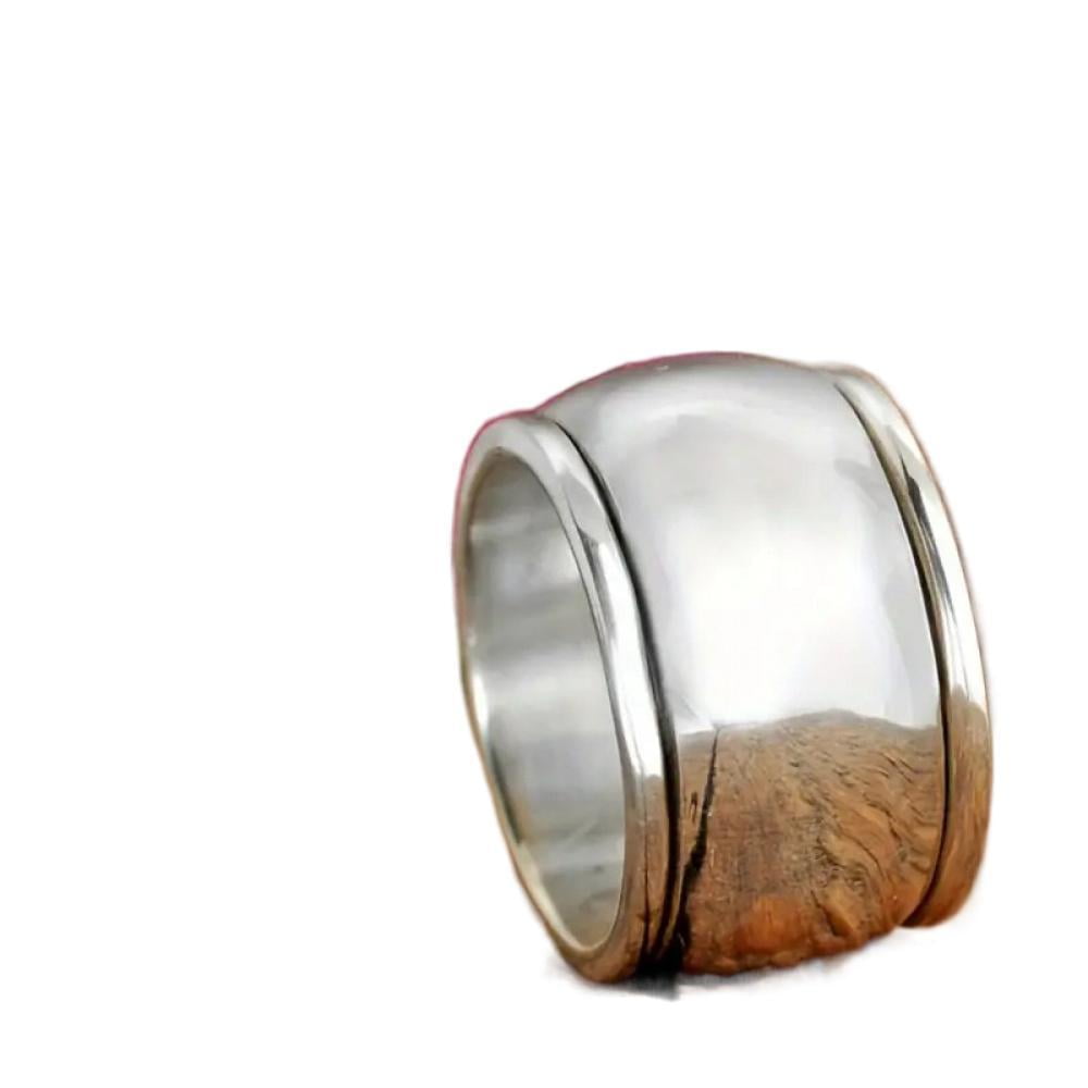 PERITANG Mens Titanium Ring Wedding Band Wide Couple Ring Jewelry Men ...