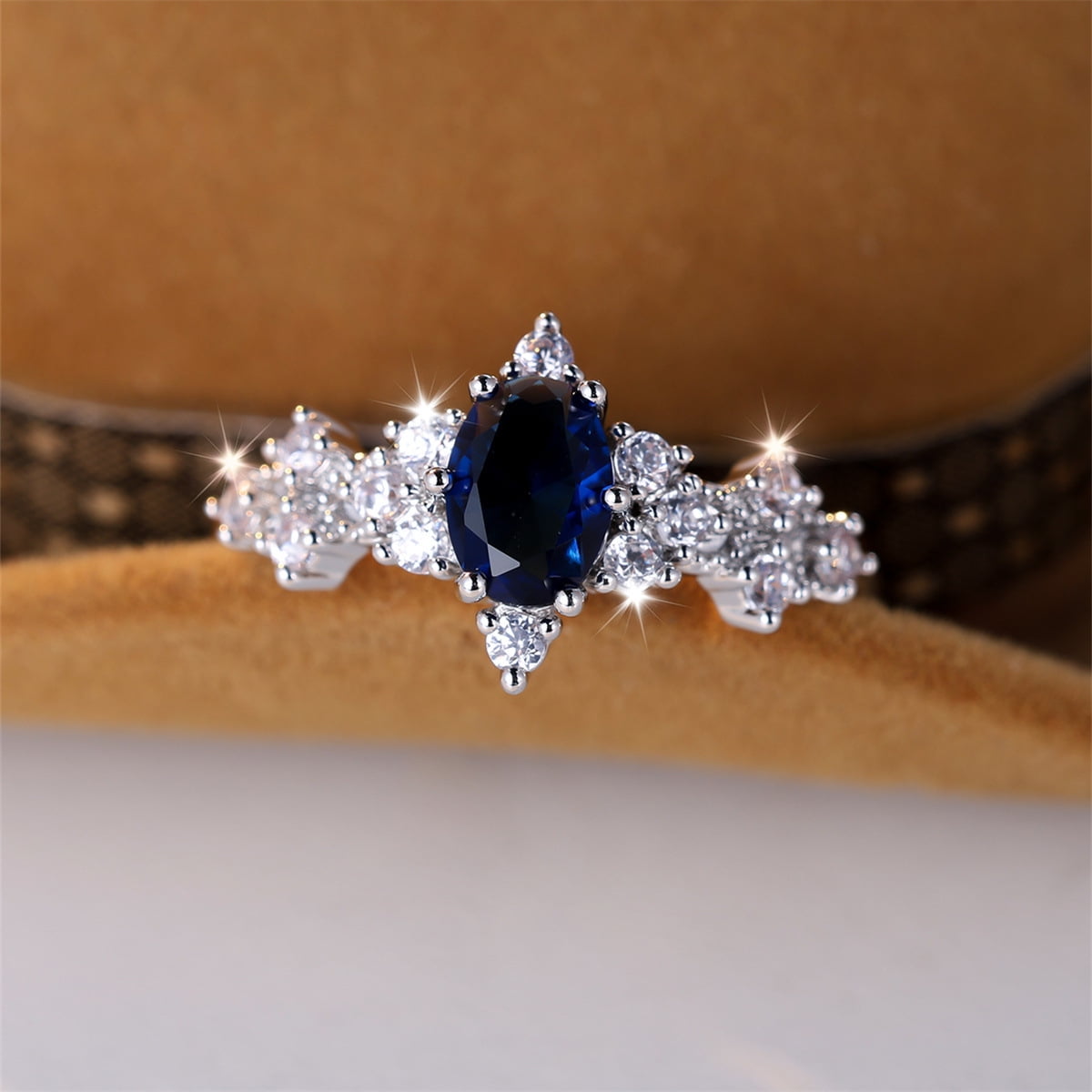 PERITANG Six-Prong Marquise Ring Love Cross Shape Simple Women's All ...