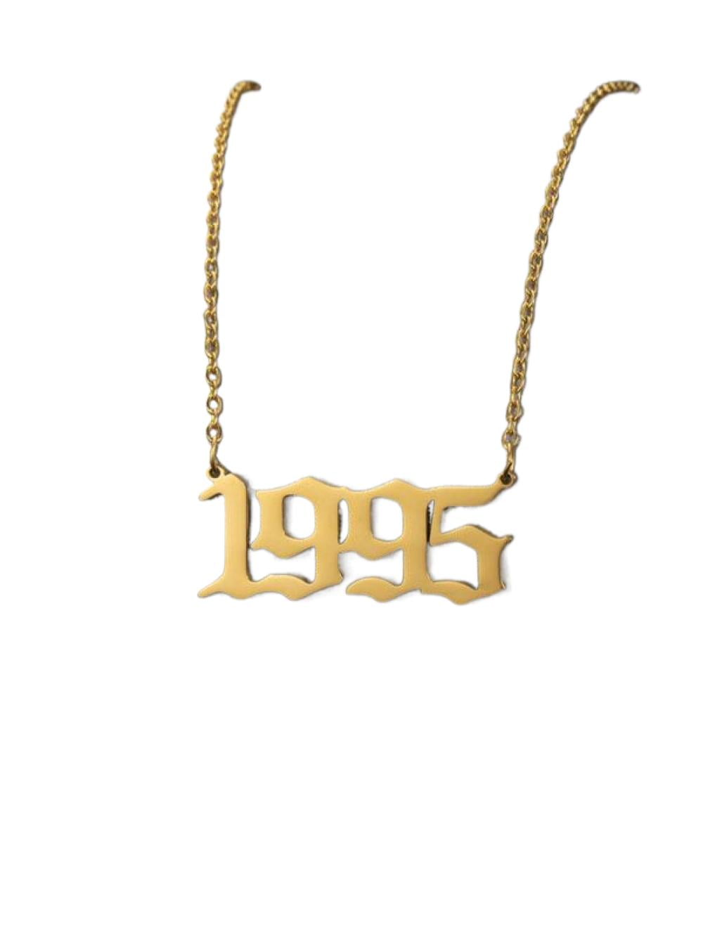 PERITANG Spring Street Style Birth Year Number Charm Necklace, Trendy ...