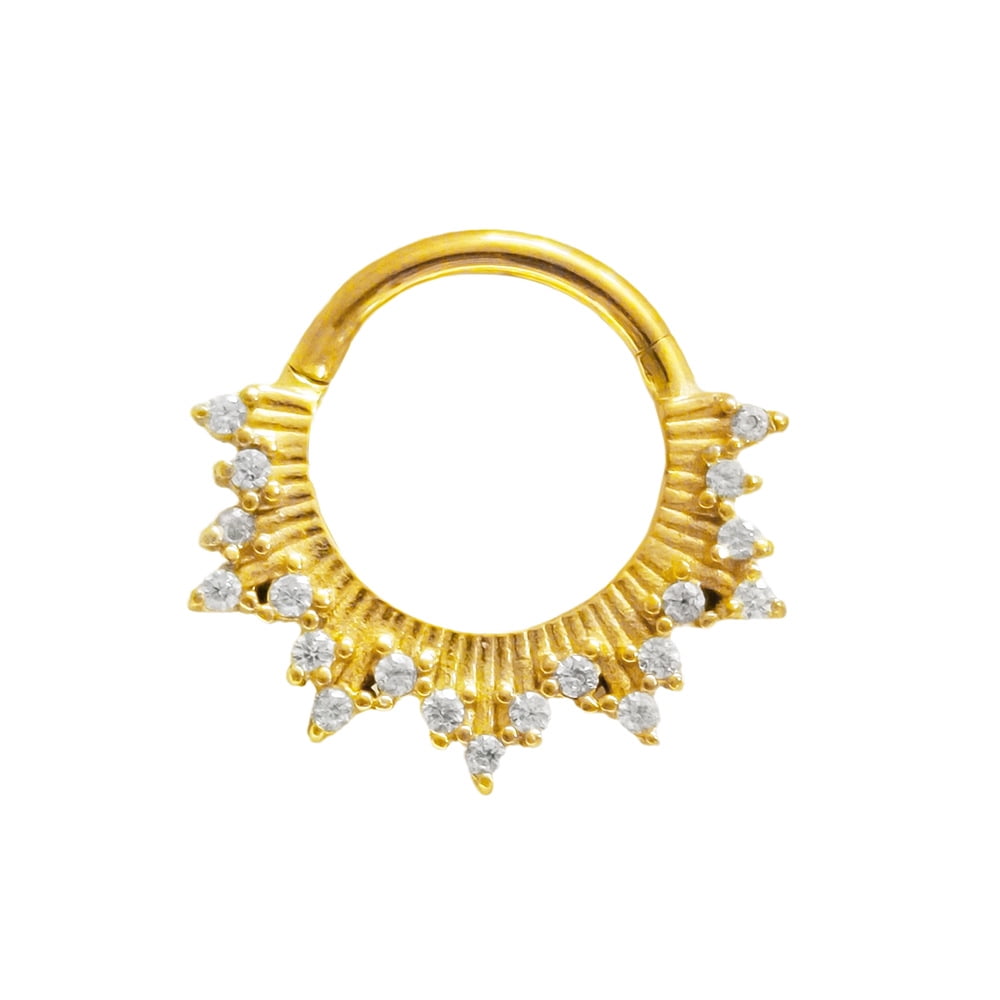 PERITANG Titanium Micro Cubic Zirconia Hinged Nose Hoop Ring Body ...