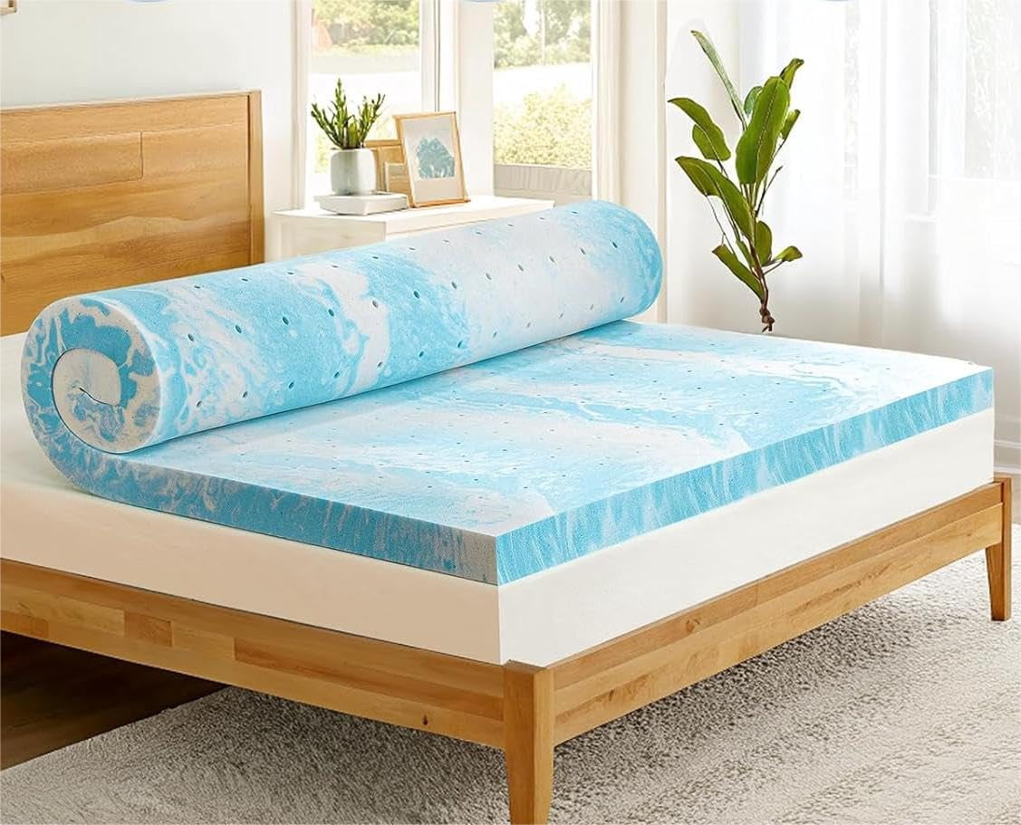 PERLECARE Twin XL Mattress Topper 3 inch, Gel Infused Memory Foam Bed ...