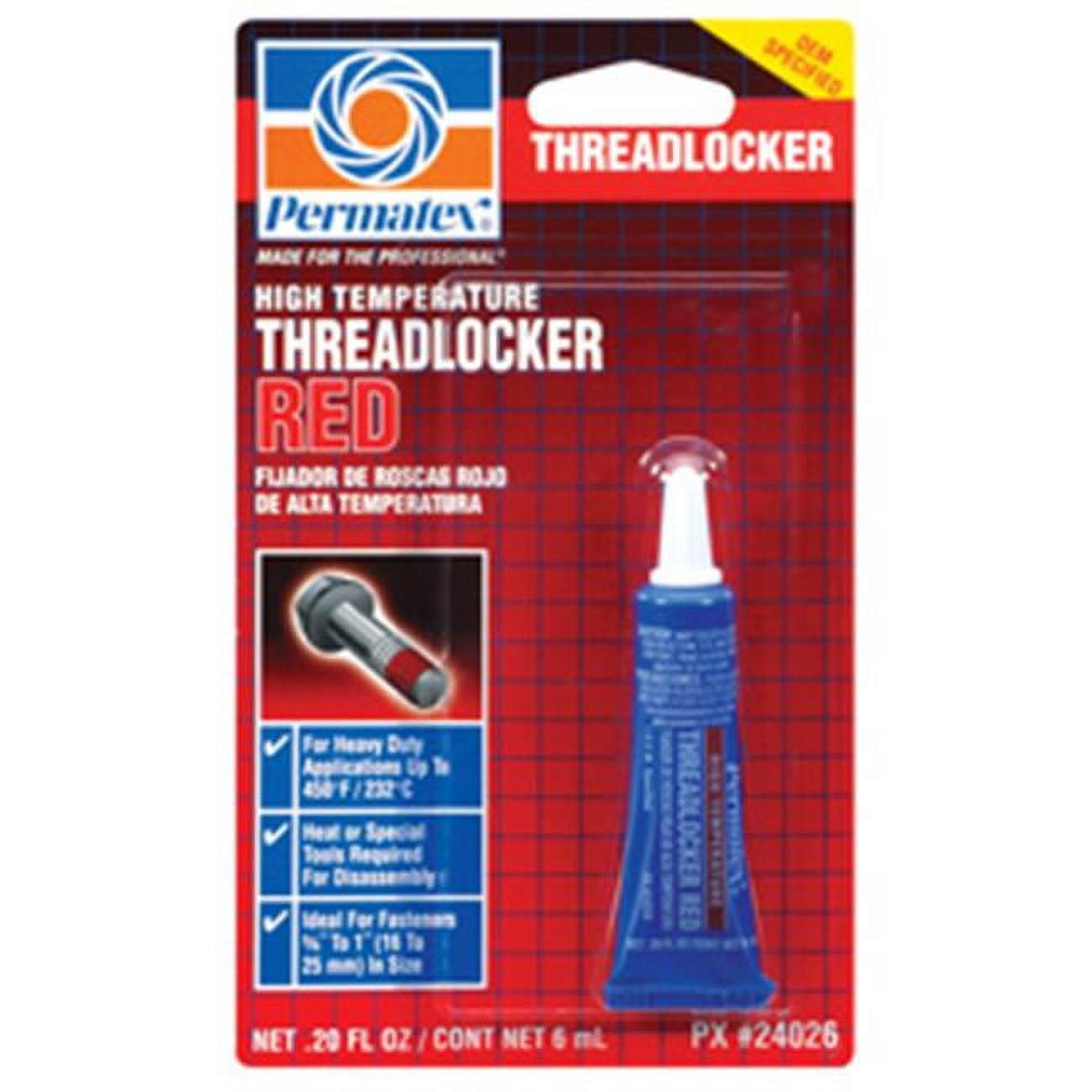 PERMTX-LOCKT 24026 High Temperature Threadlocker- Red - Walmart.com