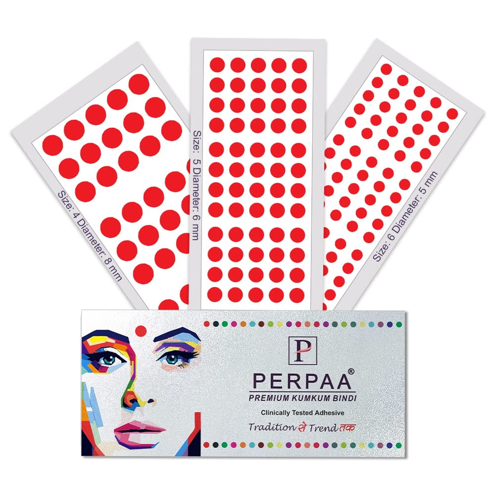 PERPAA Red Color KUMKUM Bindi For Women Pack of 3 Flaps PBF3_Red_Combo ...