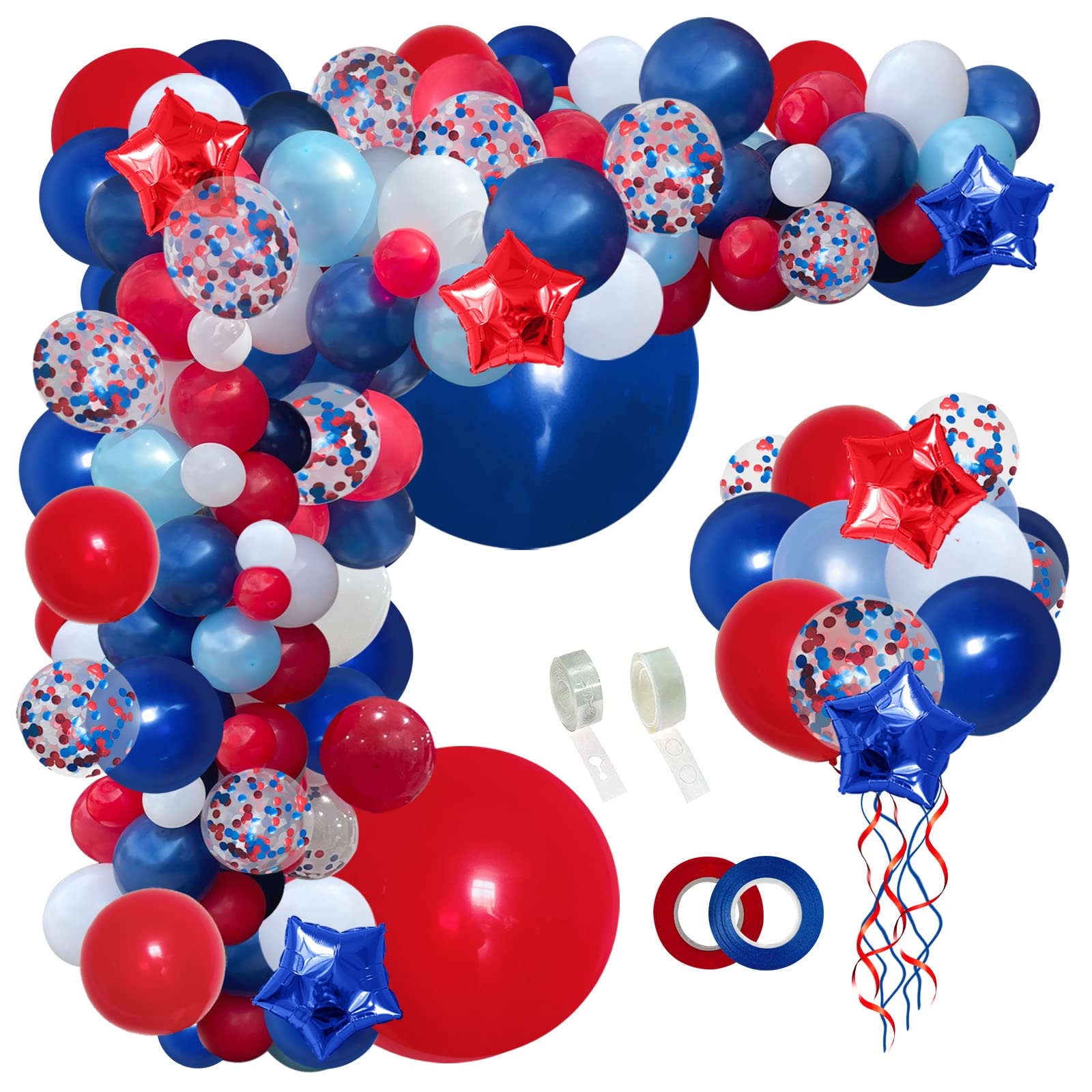 PERPAOL 140PCS Navy Blue Red White Balloon Garland Arch Kit Graduation ...