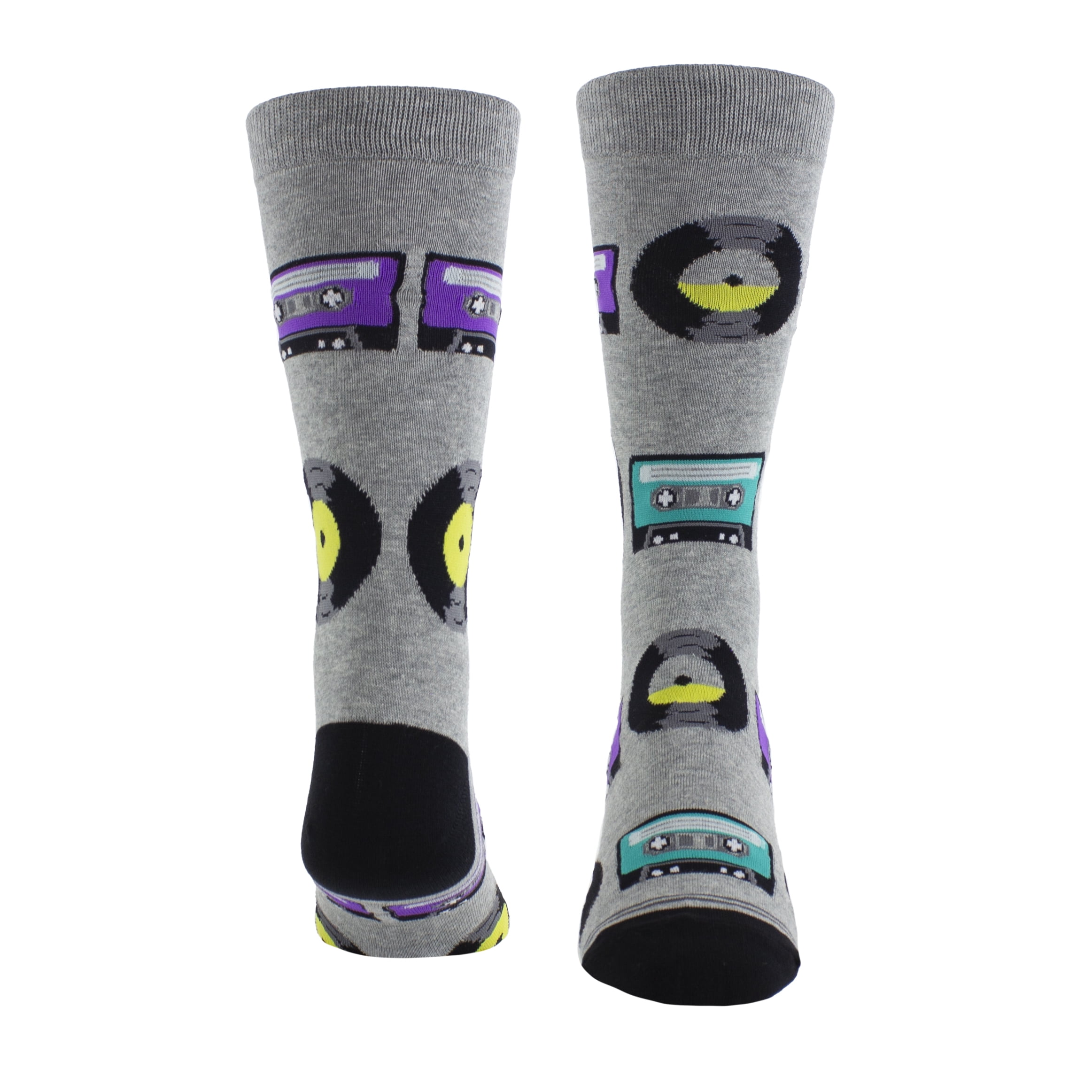PERRI'S SOCKS RETRO CASSETTE CREW SOCKS, GREY HTR, ONE SIZE, MEN'S ...
