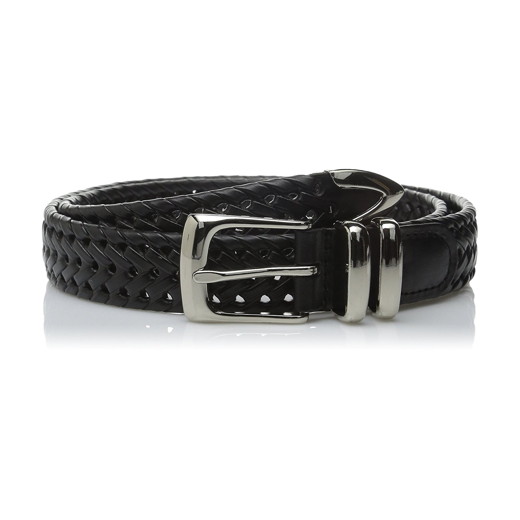 PERRY ELLIS PORTFOLIO Mens Black Braided Leather Casual Belt 36 ...