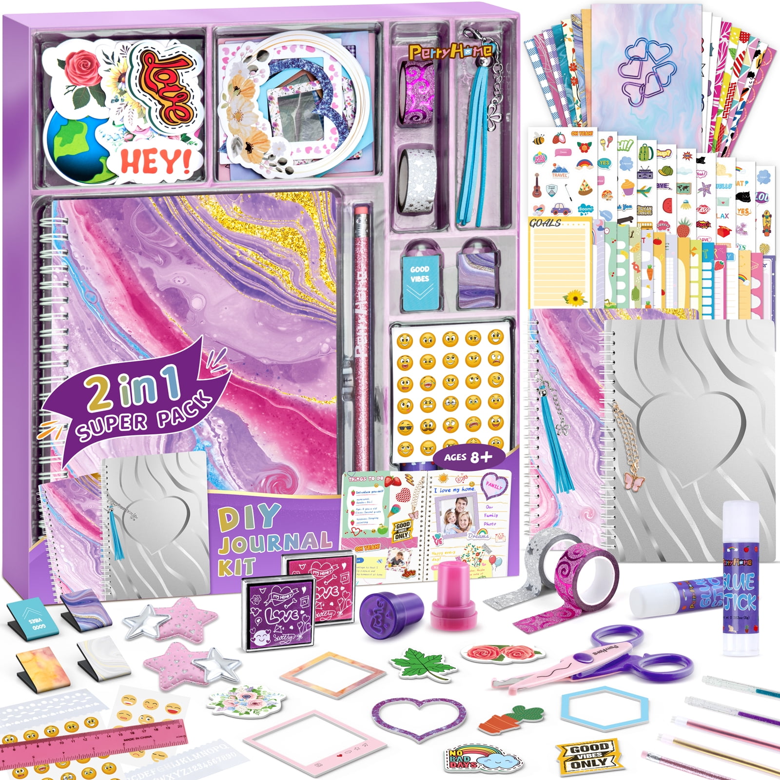 PERRYHOME DIY Journal Kit, 68pcs Journal Set for Teenage Girls and ...