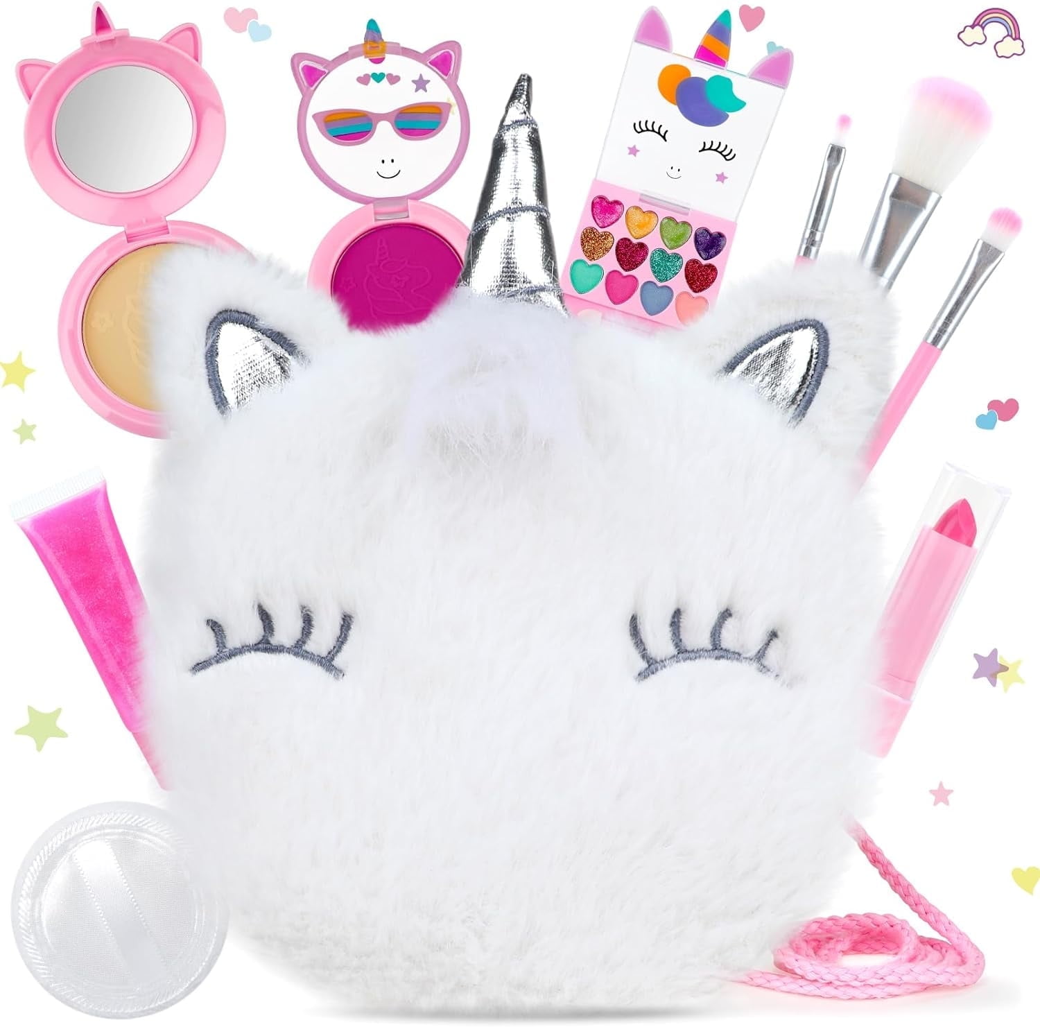 PERRYHOME Kids Makeup Set Unicorn Washable Makeup Kit for Girl Gift ...