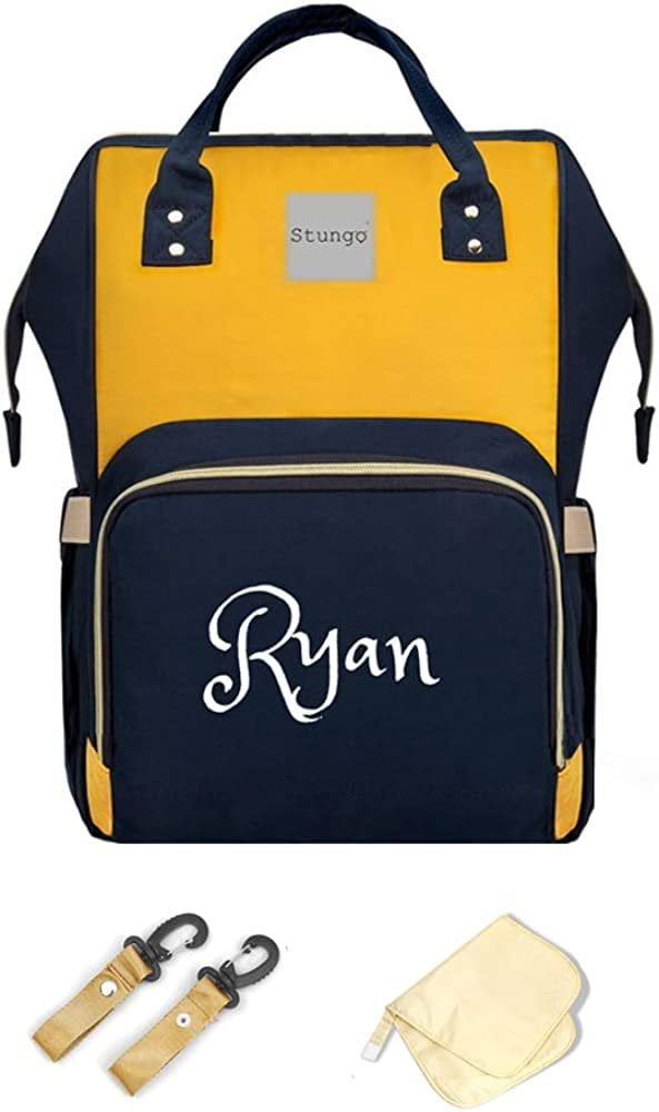 PERSONALIZED Large Diaper Bag Knapsack Custom Monogram Backpack Yellow ...