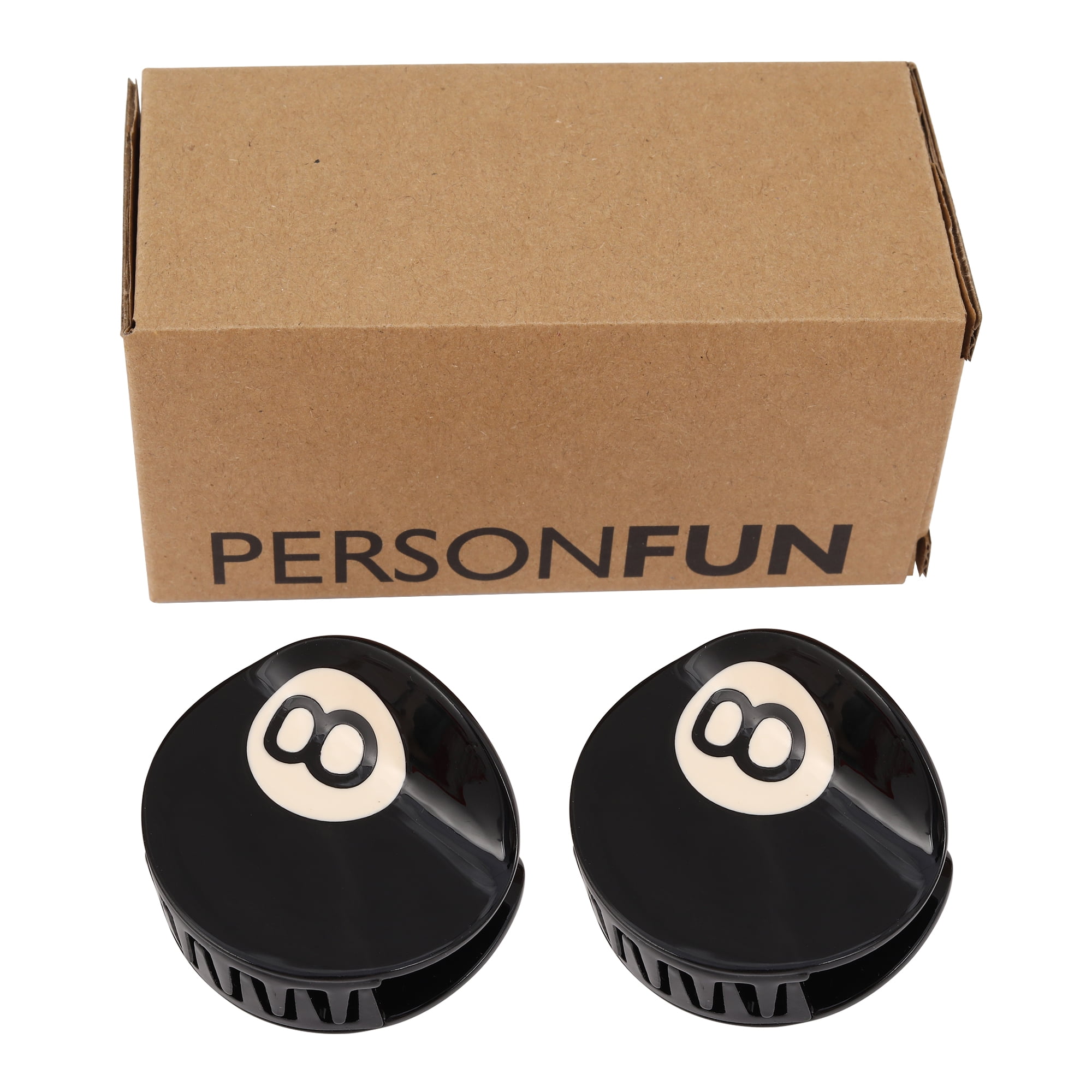PERSONFUN Black 8 Ball Hair Claws Eight Ball Acetate Hair Clip Cute ...