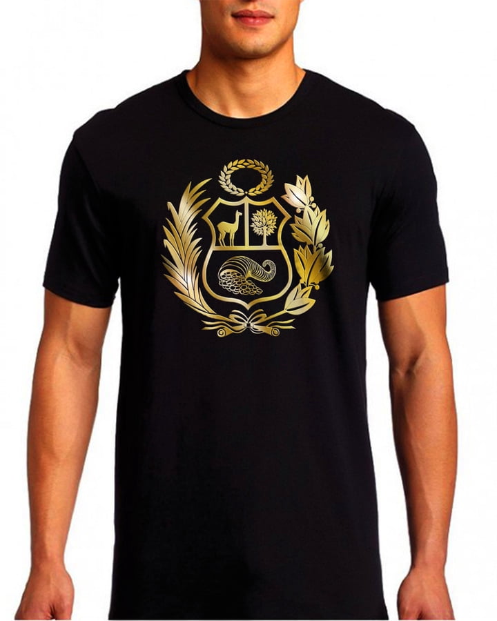 PERU CAMISETA ESCUDO PERUANO, GOLDEN HEAT PRESSED VINYL T SHIRTS ...