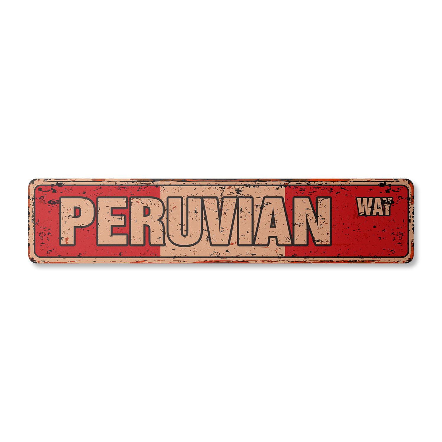 PERUVIAN FLAG Vintage Aluminum Street Sign Peru national nation pride ...