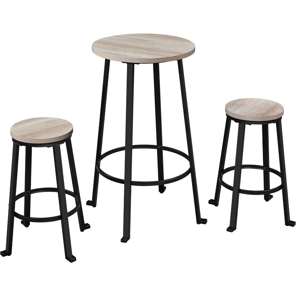 PERUYQ 3 Piece Industrial Bar Table and 2 Stools Bistro Set Small Pub ...