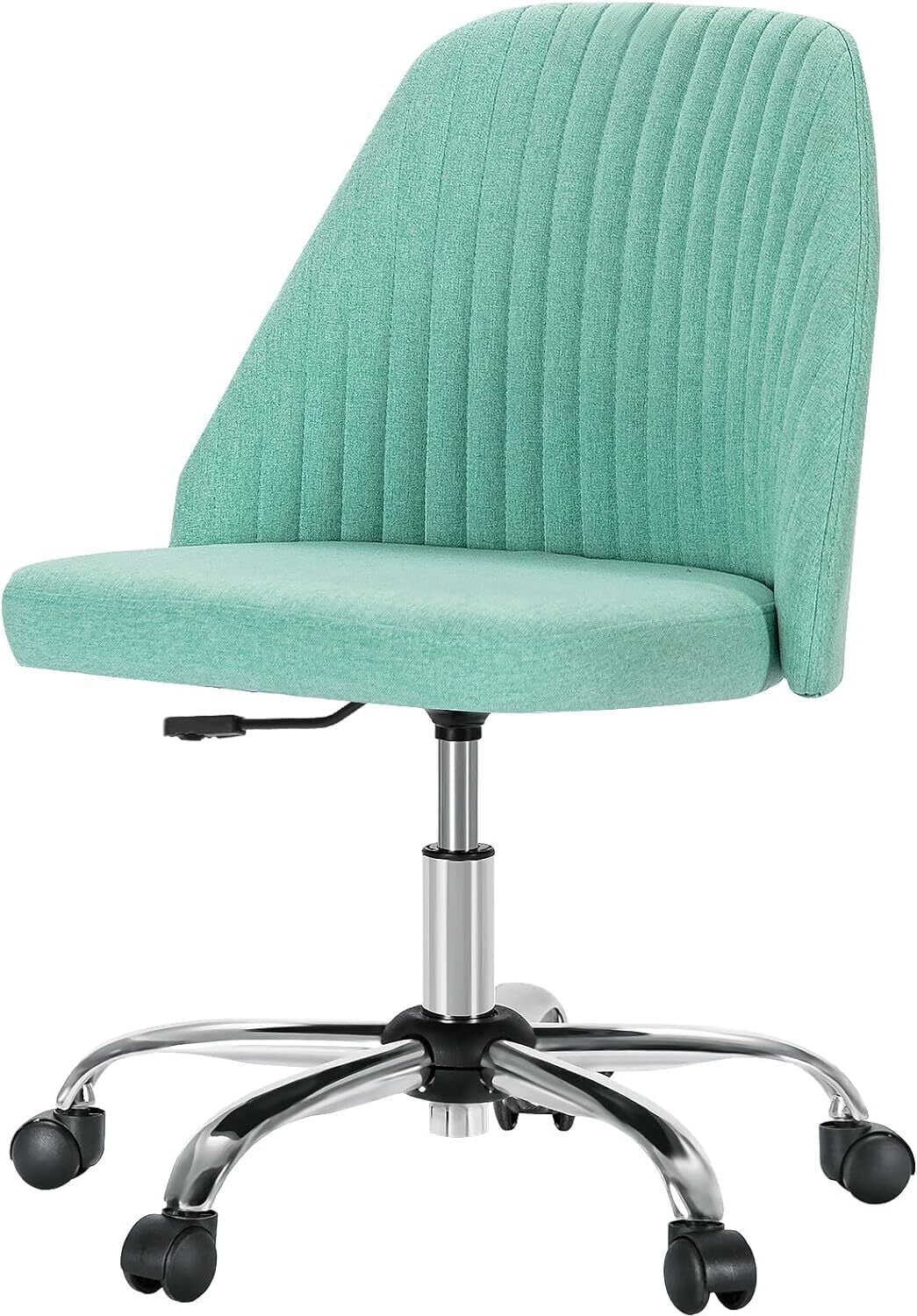 PERUYQ Armless Office Chair Cute Desk Chair, Modern Fabric Home Office ...