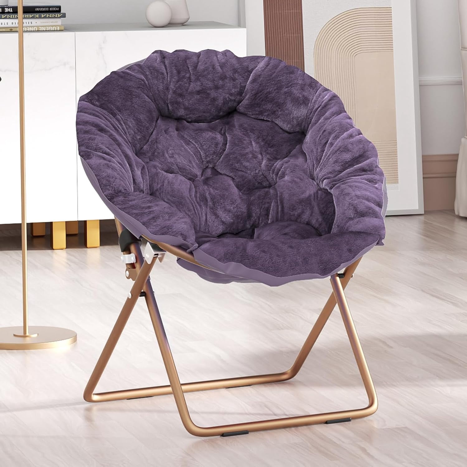 PERUYQ Foldable Oversized Moon Chair, Large Soft Lazy Cozy Comfortable ...