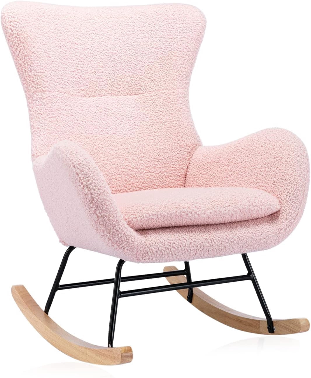 PERUYQ Rocking Chair with High Back & Armrests, Plush Velvet ...