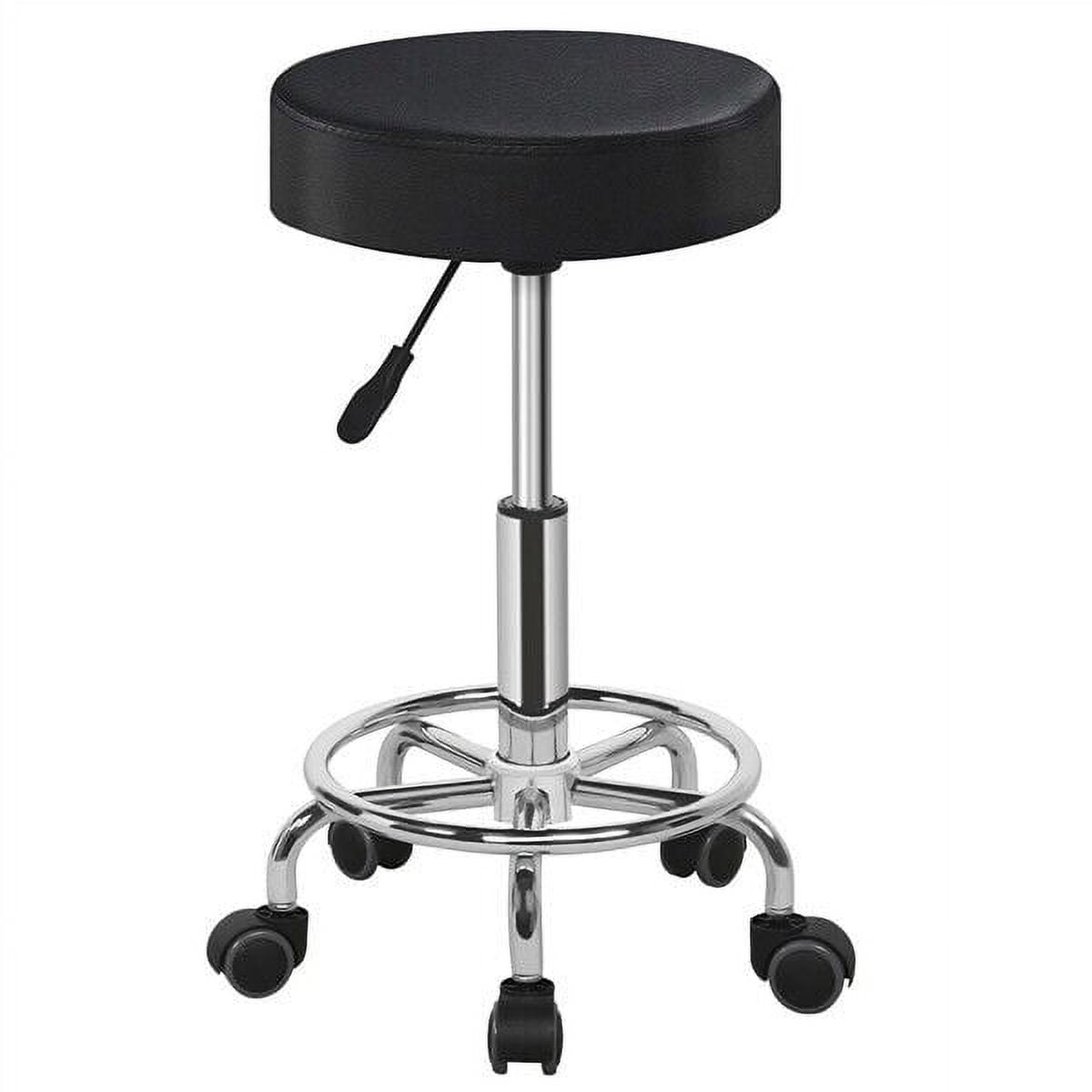 PERUYQ Rolling Stool Adjustable Stool Chair with Wheels Small Round ...