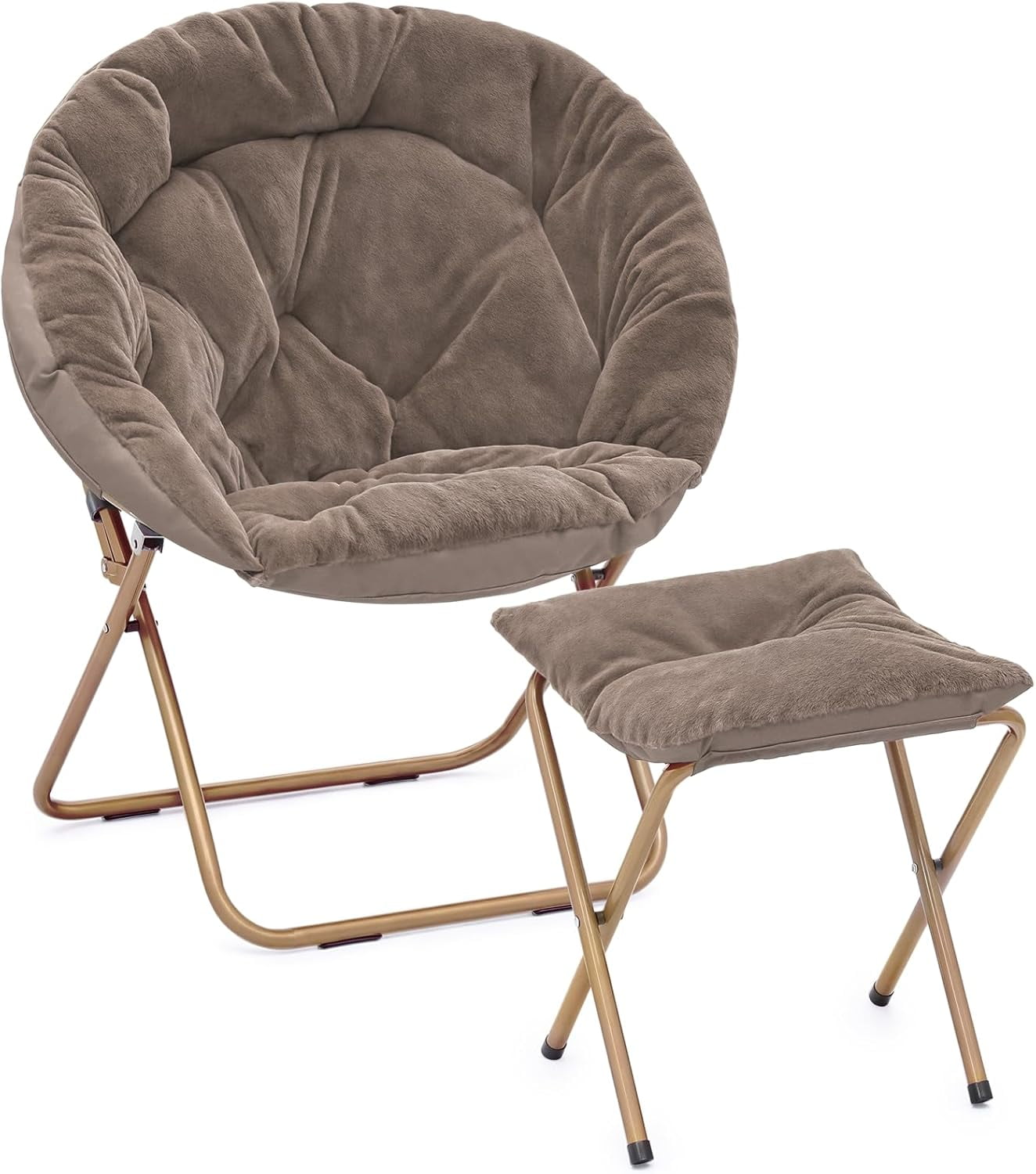 PERUYQ Round Foldable Oversized Moon Saucer Chair for Adults with ...