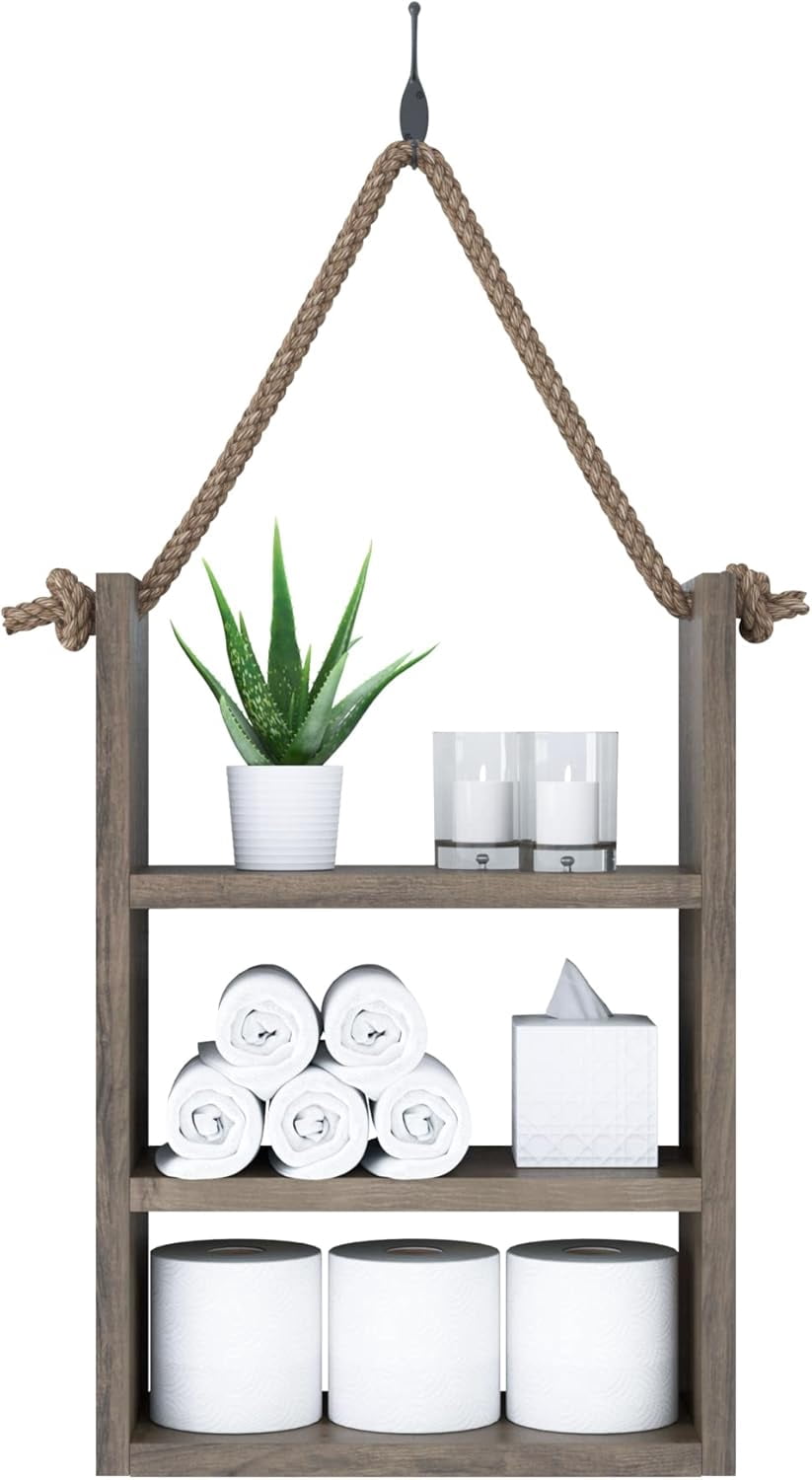 PERUYQ Rustic Wood Bathroom Shelf Over Toilet, Bathroom Decor, Bathroom ...