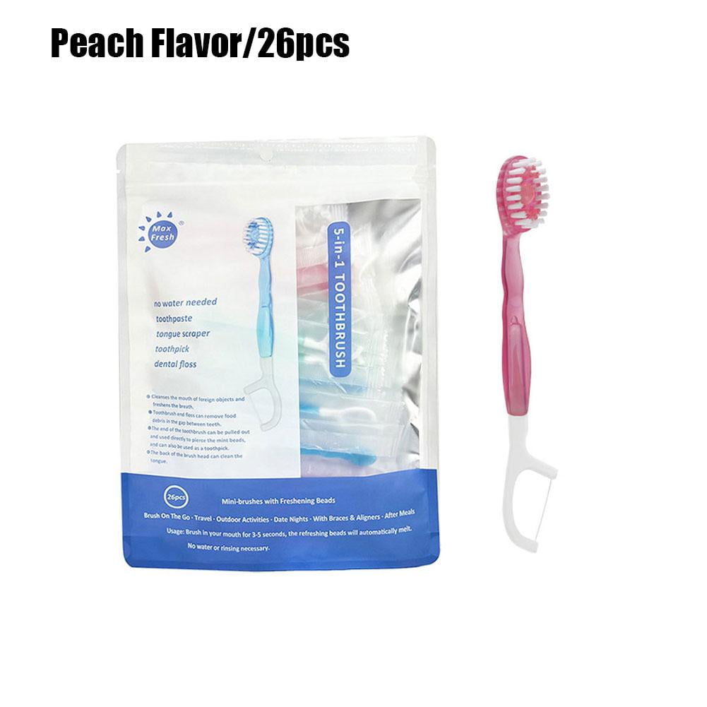 PESSLO Disposable Toothbrushes with Toothpaste, 5-in-1 Tool(Mini ...