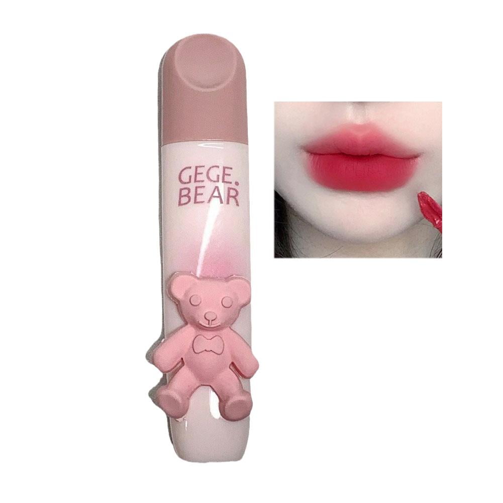 PESSLOK Gege Bear Soft Color Lip Glaze Velvet Mist Face Matte Not Easy To Cream Fade Milk Red ...