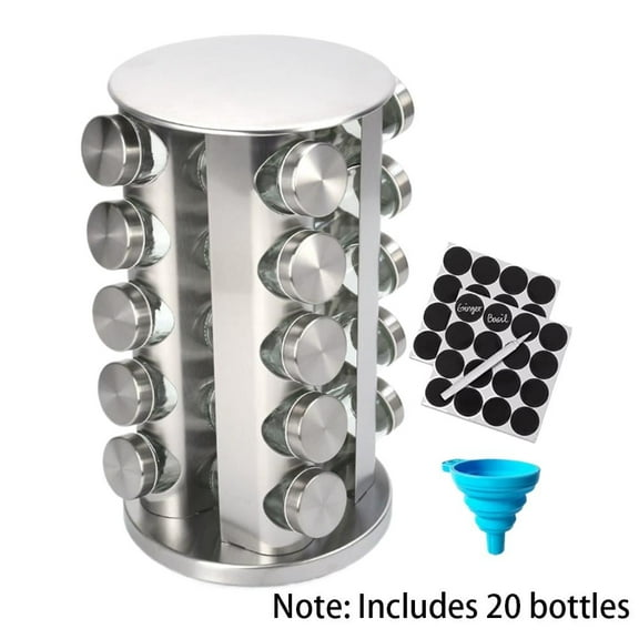 Spice Spinner Stack Seasoning Rack Containers, Two-Level Adjustable ...