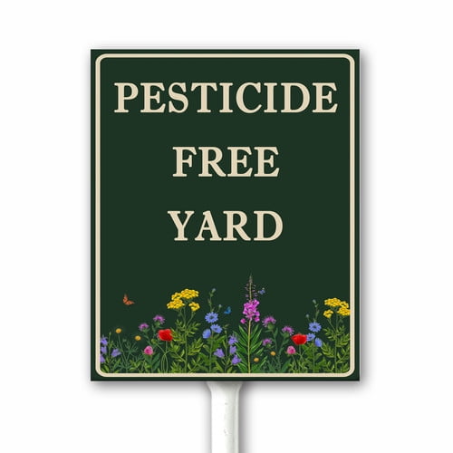 "PESTICIDE Free Yard" Sign, Wildflowers Yard Decor, Pollinator Friendly ...