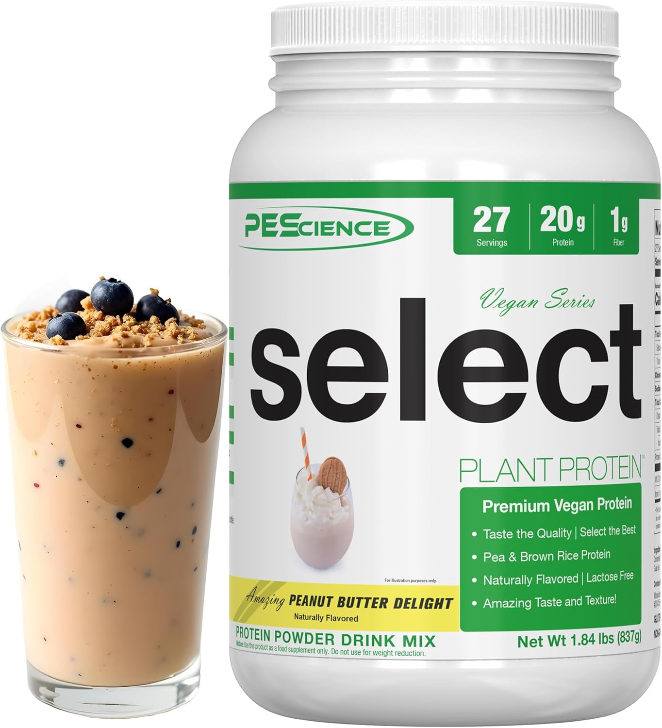 PEScience Select Plant Protein Powder Drink, Mix Peanut Butter Delight ...