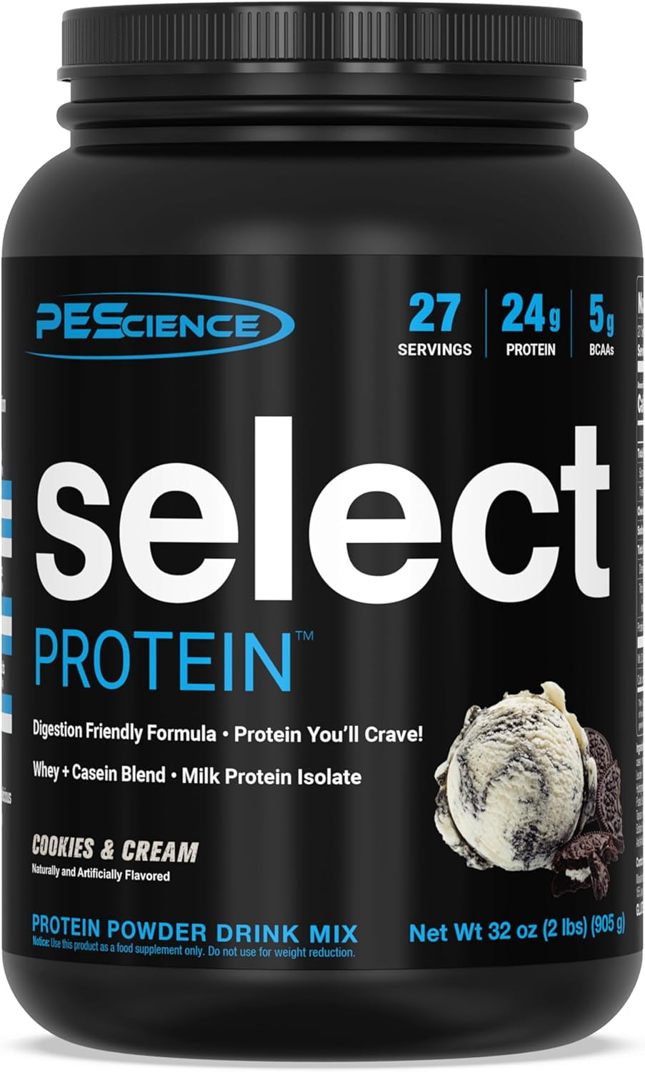 PEScience Select Protein Powder Drink Mix Cookies and Cream, 32 Oz, 6 ...