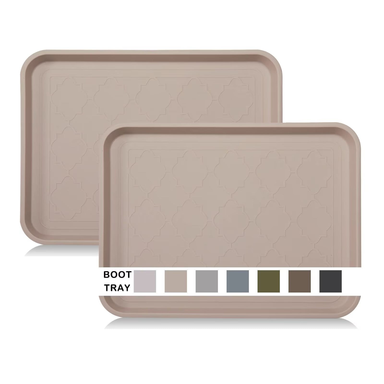 PET Boot Tray for Entryway Indoor, Heavy Duty Shoe Mat Tray 2 Packs, 16 ...