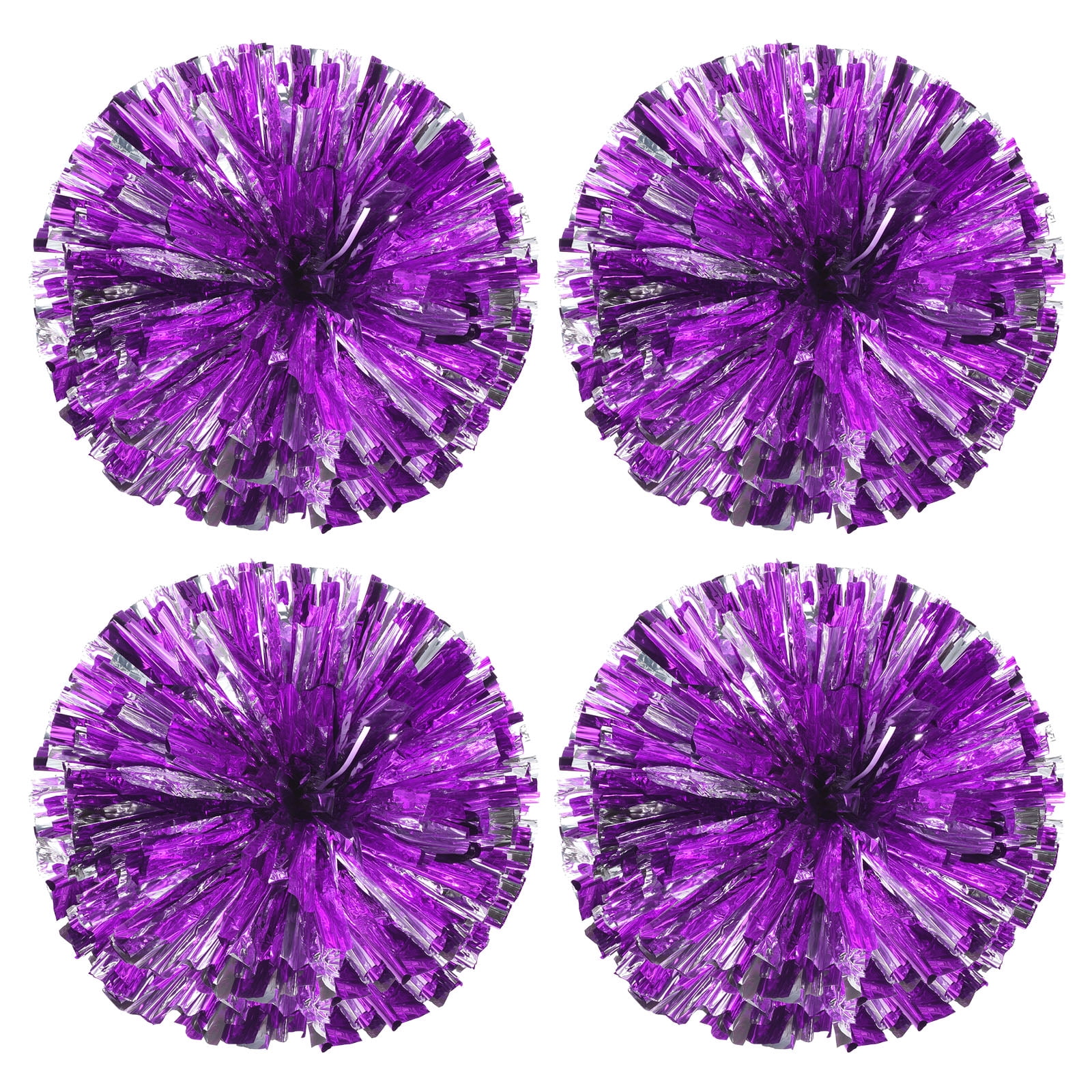 PET Cheerleading Pom Poms with Finger Holes for Sport Team Spirit Fun Dance Stage Events, Purple ...