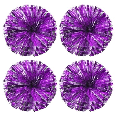 2 Pcs Cheerleader Pom Poms Metallic Foil Textured School Spirit Shakers ...
