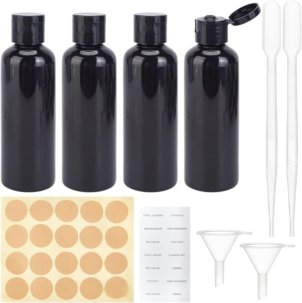 PET Flip Top Cap Bottle with Adhesive Label Stickers & Rectangle PVC ...