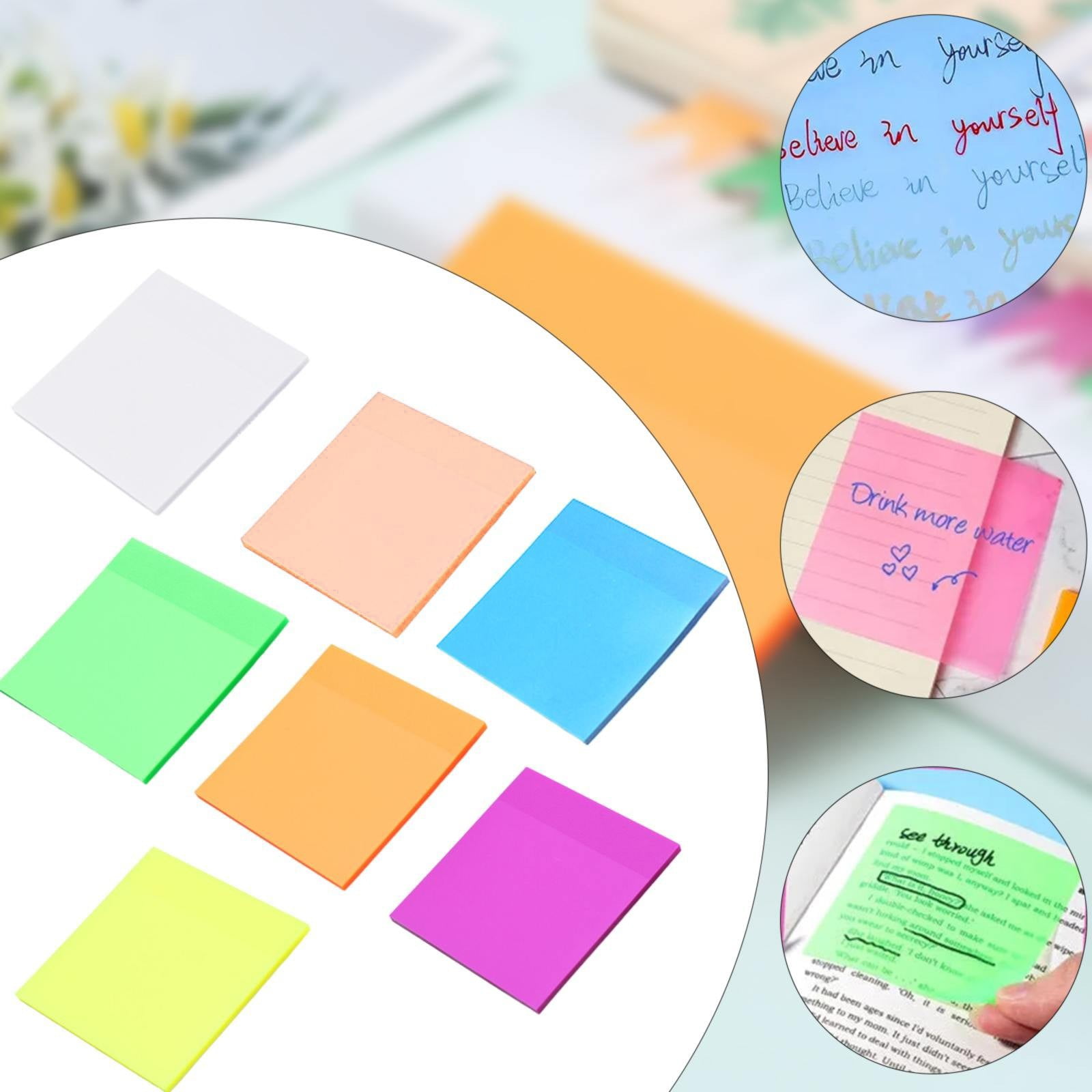 PET Fluorescent Sticky Notes with Key Marks Strong Adhesive Transparent ...