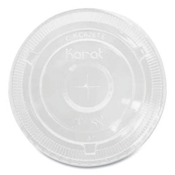 Plastic Flat PET Lids with Straw Slot Fits 32 oz. Cold Cups - Clear ...